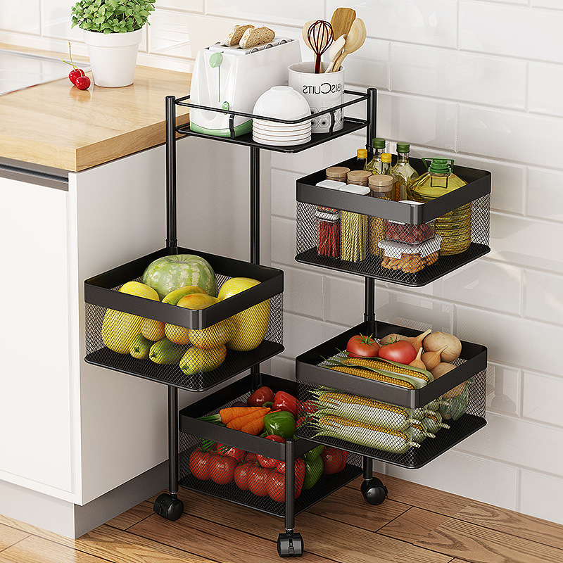 Vegetable Rack Square Body 4 Layers Metal Build Black | Azha Pasa ...